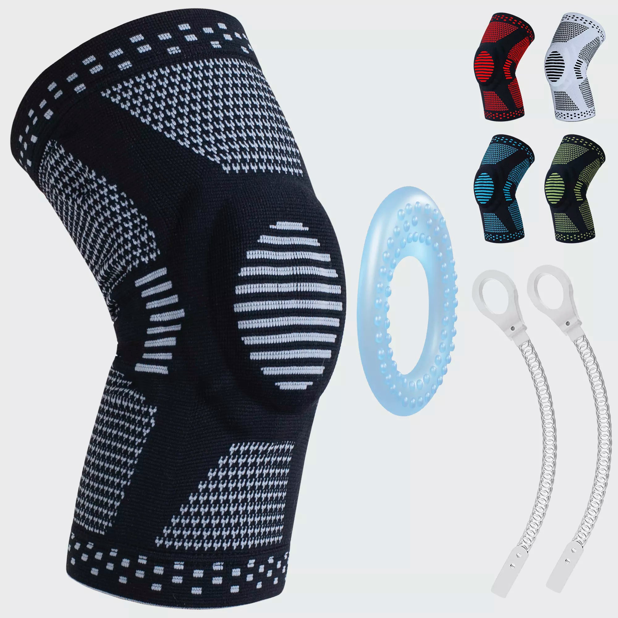 Compression Knee Brace with Gel Pads and Patella Stabilizers Supports ...